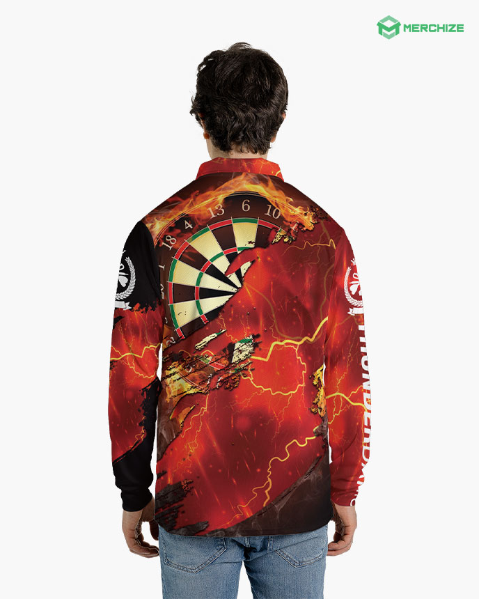 All-over Print Men's Long Sleeve Polo Shirt (Midweight) - Print On Demand