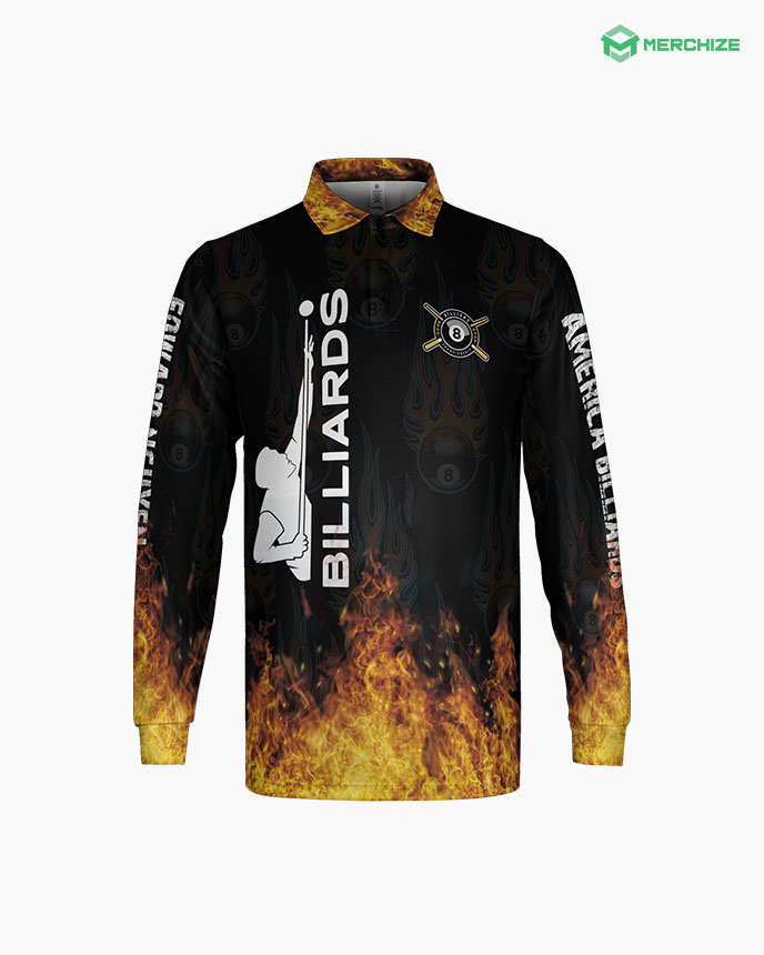All-over Print Men's Long Sleeve Polo Shirt (Lightweight) - Print On Demand