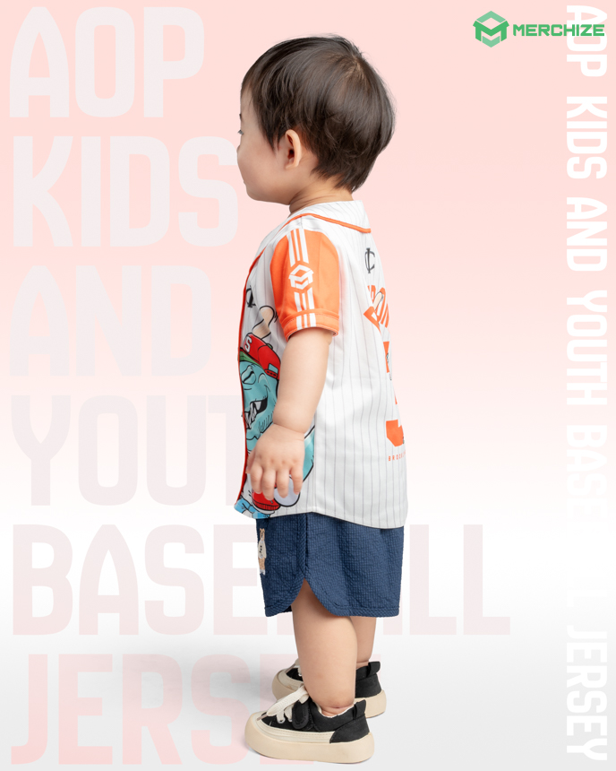 All-over Print Kids and Youth Baseball Jersey - Print on Demnad | Merchize