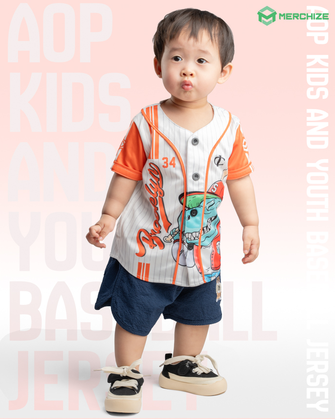 All-over Print Kids and Youth Baseball Jersey - Print on Demnad | Merchize