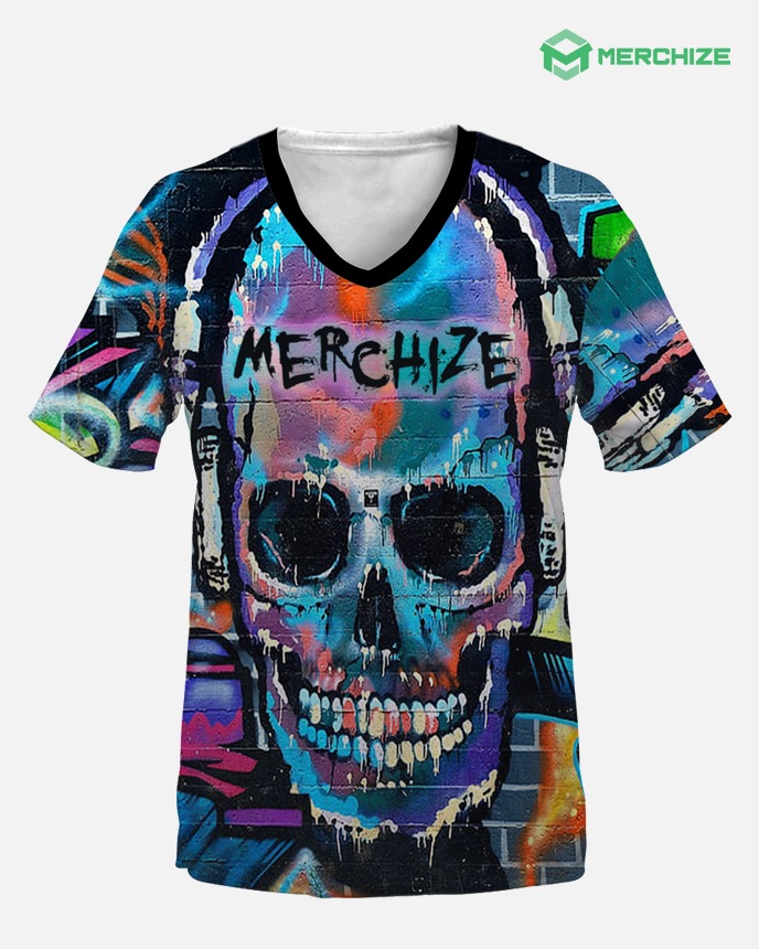 All-over Print V-Neck T-Shirt - Print On Demand | Merchize