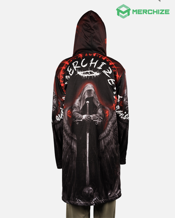 All-over Print Hooded Cloak Coat - Print On Demand | Merchize