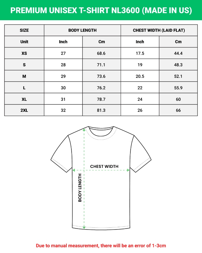 Premium Unisex T-shirt Next Level 3600 (Made in US) - Print on Demand ...