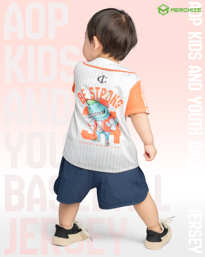 All-over Print Kids and Youth Baseball Jersey - Print on Demnad | Merchize