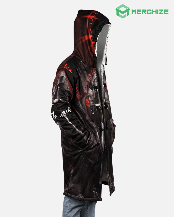 All-over Print Hooded Cloak Coat - Print On Demand | Merchize